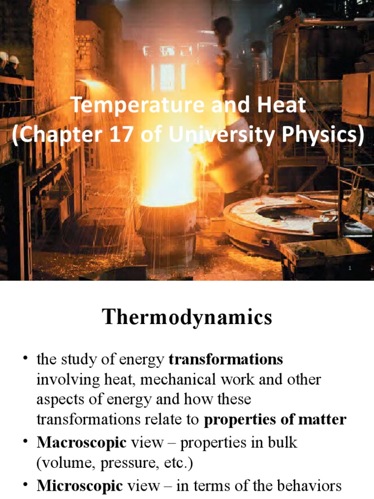 Temperature and Heat (Chapter 17 of University Physics) | PDF ...