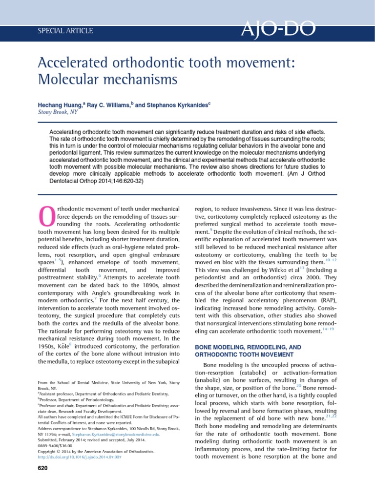 Accelerated Orthodontic Tooth Movement: Molecular Mechanisms | PDF | Bone | Osteoblast