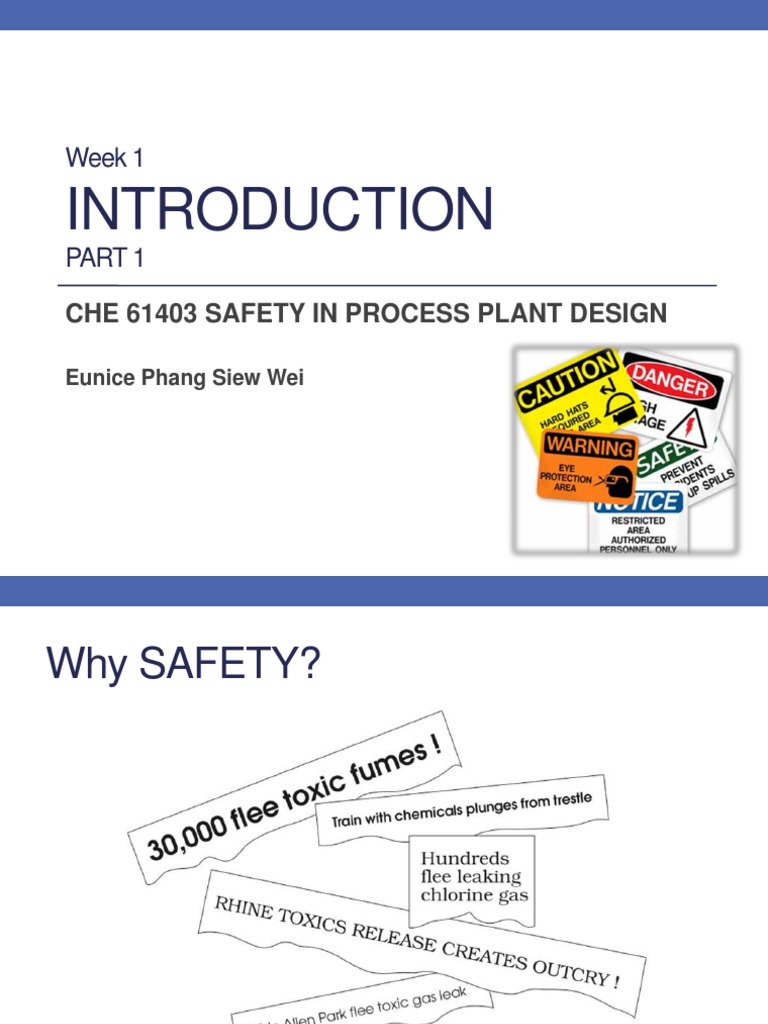 Week 1: Che 61403 Safety in Process Plant Design | PDF | Occupational ...