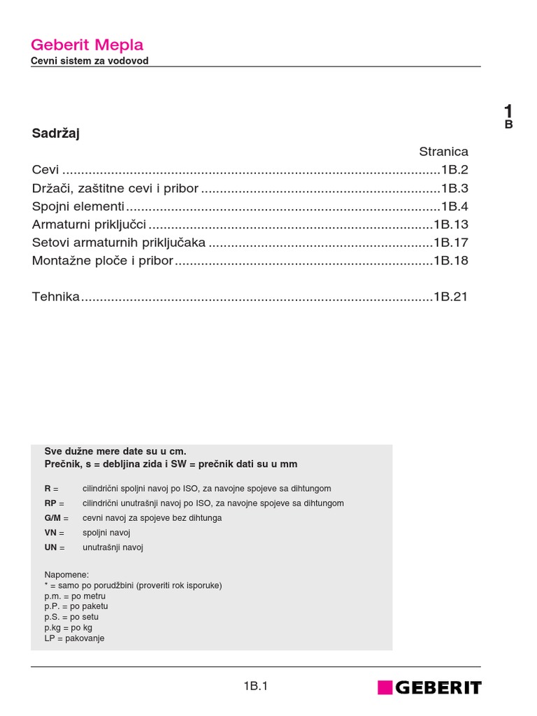 Mepla Cevni Sistem Za Vodovod TK GEBERIT PDF | PDF