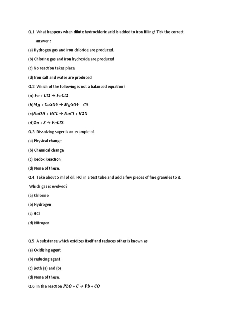 Class X Chapter 1 | PDF | Redox | Chemical Reactions