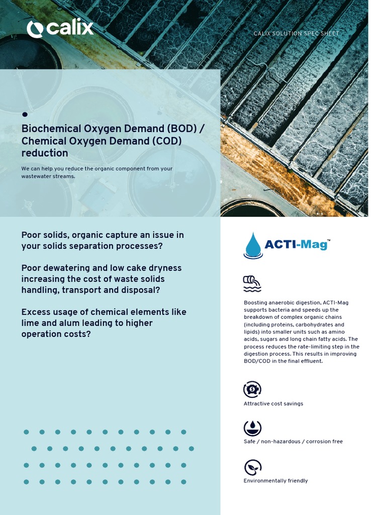 Biochemical Oxygen Demand (BOD) / Chemical Oxygen Demand (COD ...