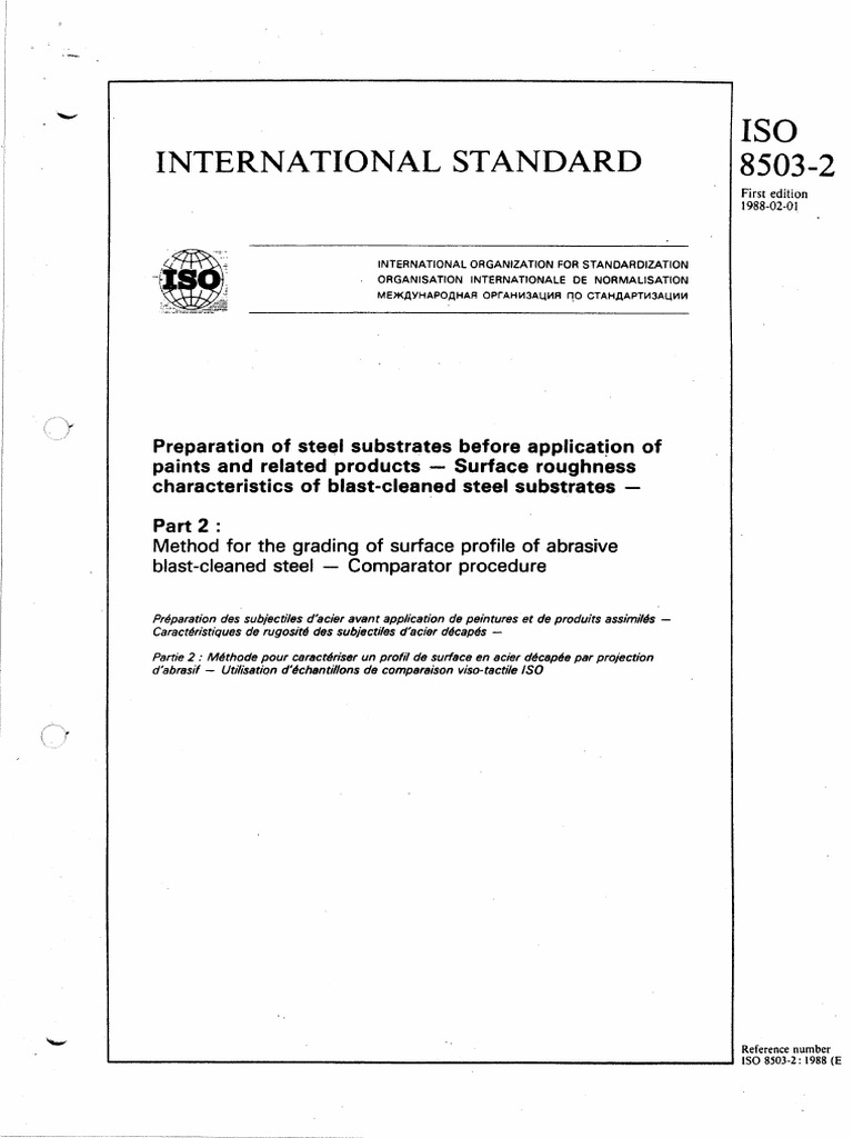 ISO 8503-2 Grading of Surface Profile by Comparator | PDF