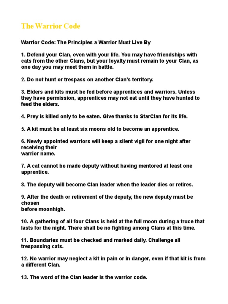 The Warrior Code | PDF