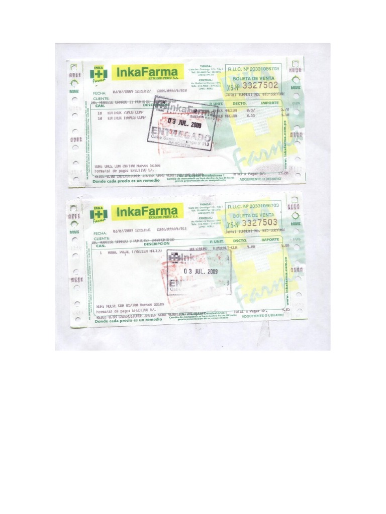 Boleta Inkafarma | PDF