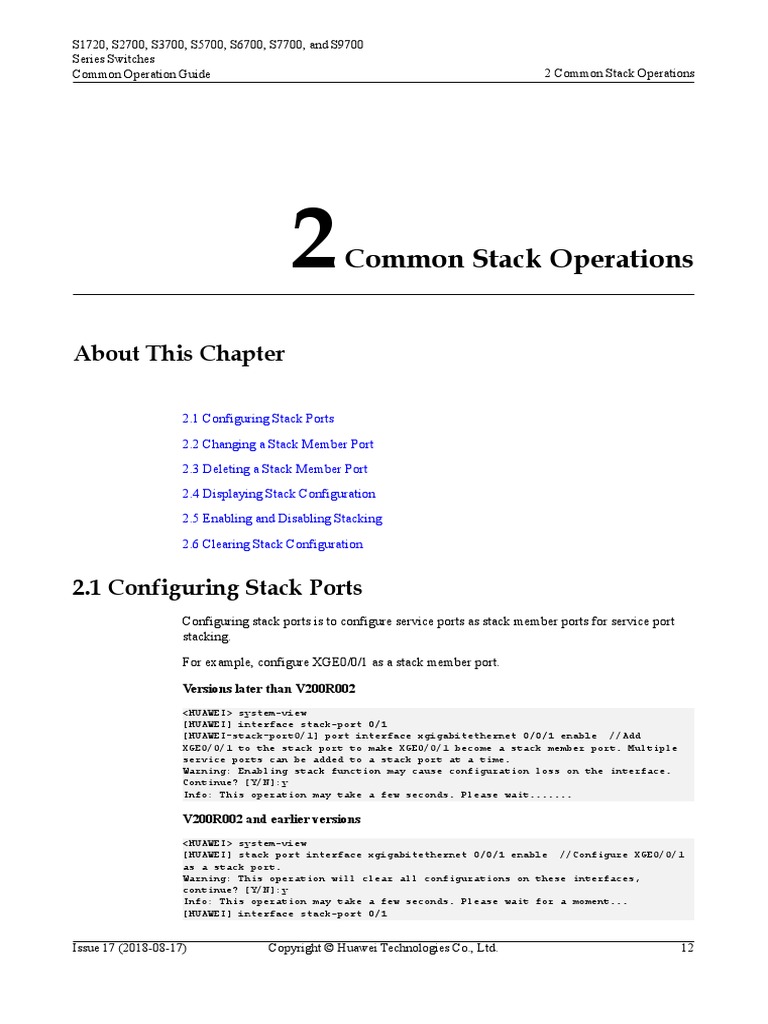 Common Stack Operations: About This Chapter | PDF | Network Switch ...