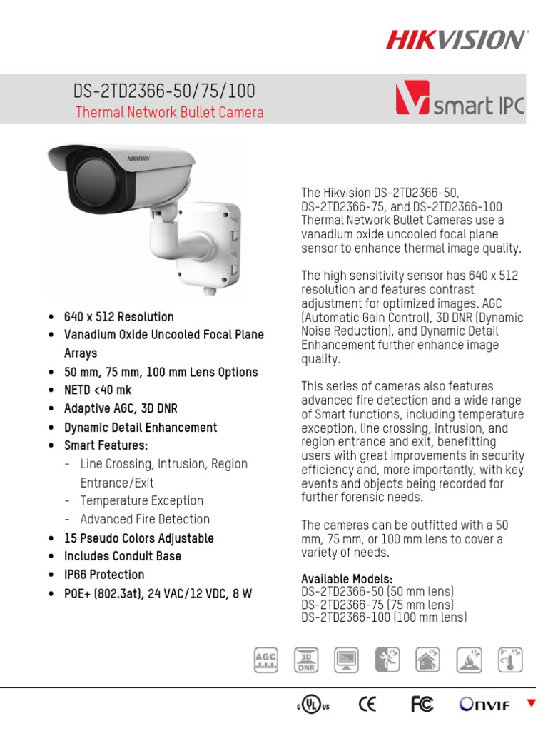 DS-2TD2366-50/75/100: Thermal Network Bullet Camera | PDF | Camera ...