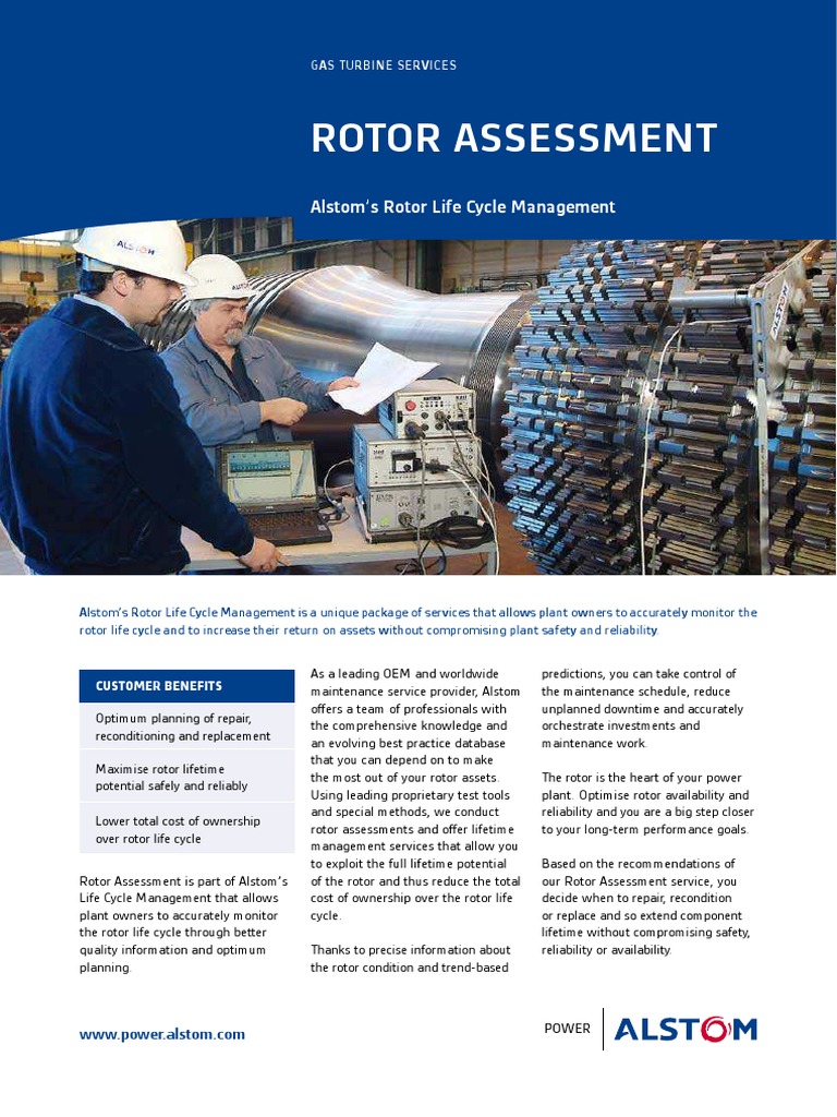 Rotor Assessment: Alstom S Rotor Life Cycle Management | PDF | Reliability Engineering | Turbine