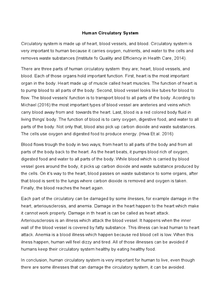 Human Circulatory System | PDF | Human Body | Blood