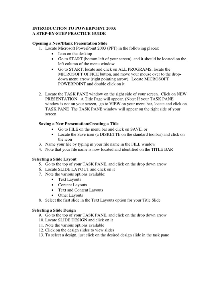 Power Point Practice Guide | PDF | Icon (Computing) | Microsoft Power Point