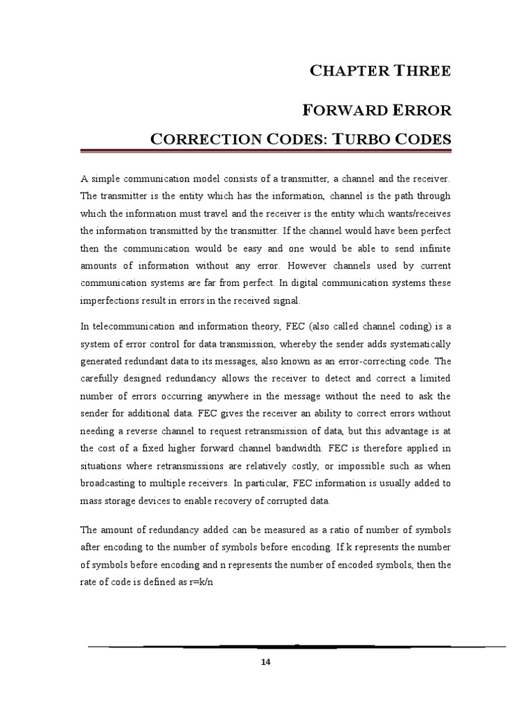 Chapter 3 FEC | PDF | Forward Error Correction | Error Detection And ...
