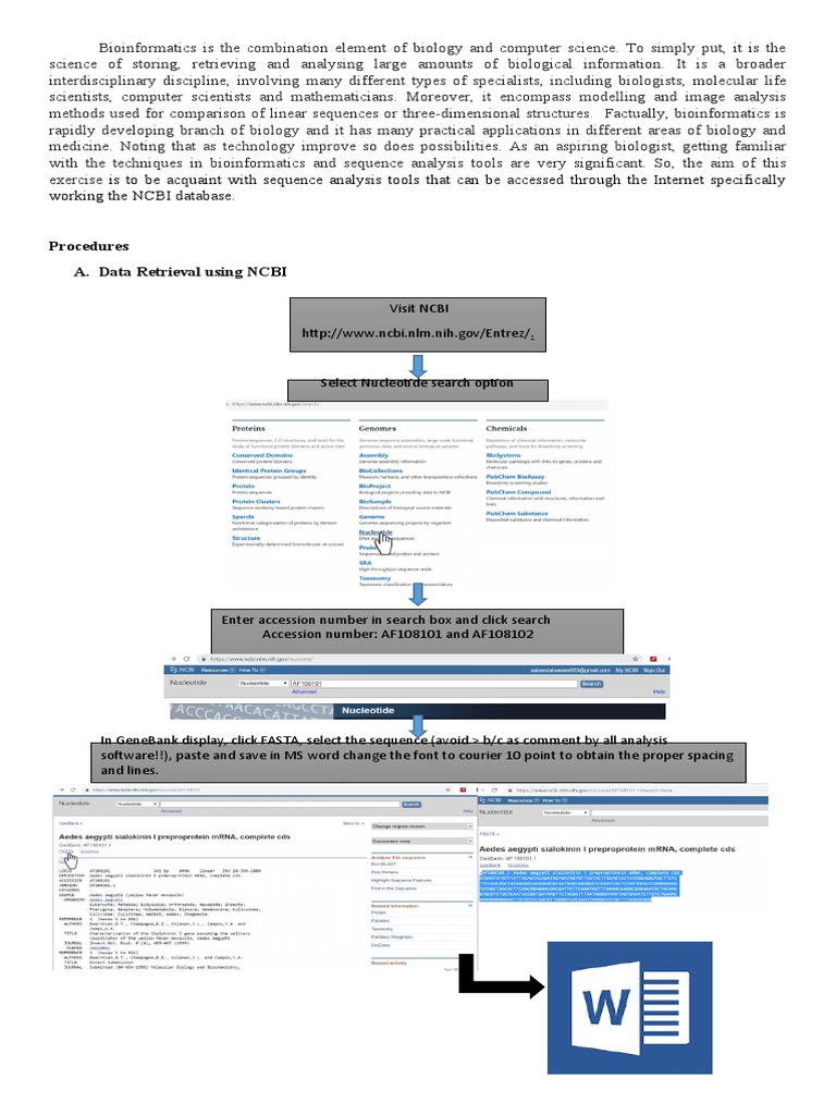 Bioinformatics: NCBI Sequence Analysis Guide | PDF | Bioinformatics ...