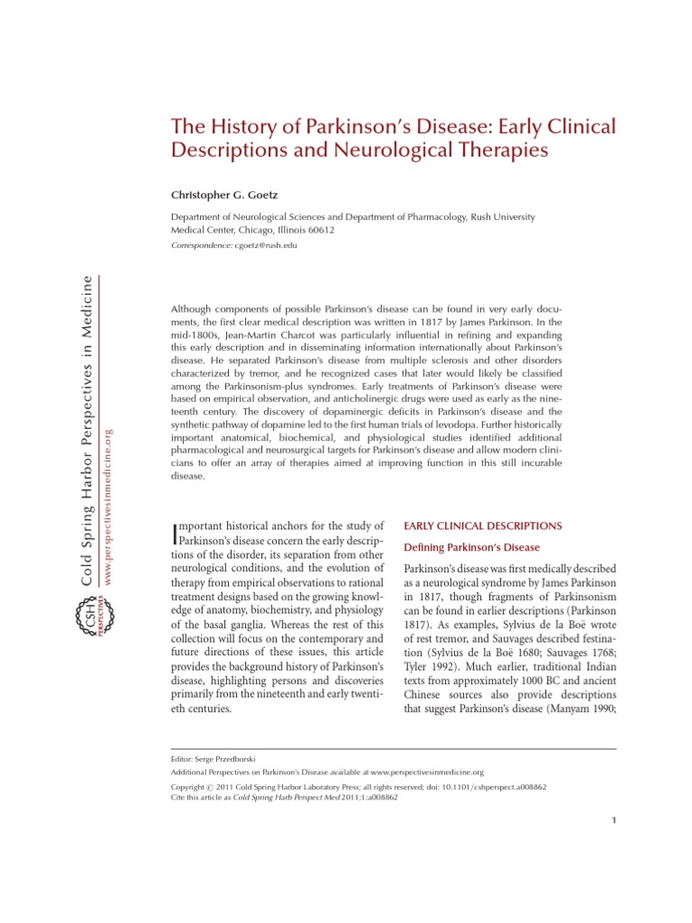 The History of PD | PDF | Parkinson's Disease | Dopamine
