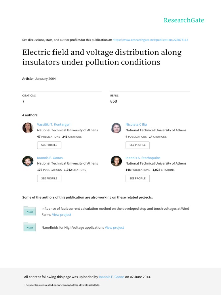 Electric Field and Voltage Distribution Along Insu | PDF | Insulator ...