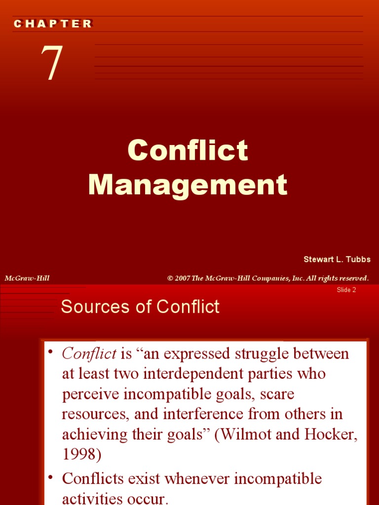 Conflict Management: Mcgraw-Hill © 2007 The Mcgraw-Hill Companies, Inc ...
