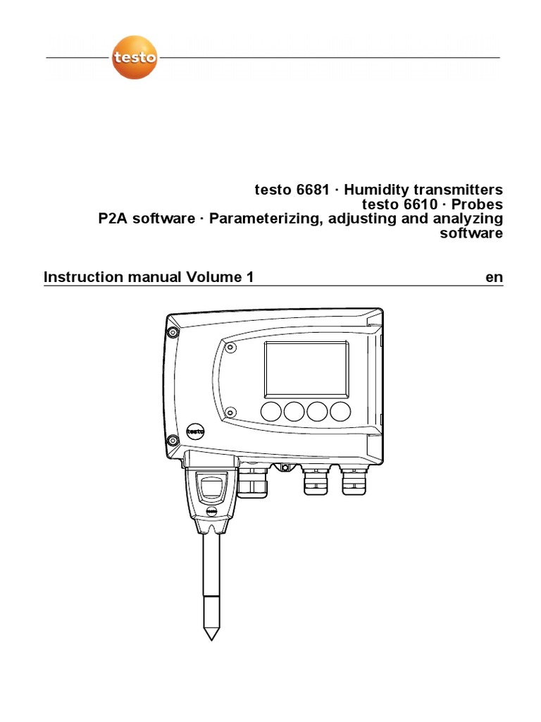 Testo 6681 Humidity Transmitters Testo 6610 Probes P2A Software ...