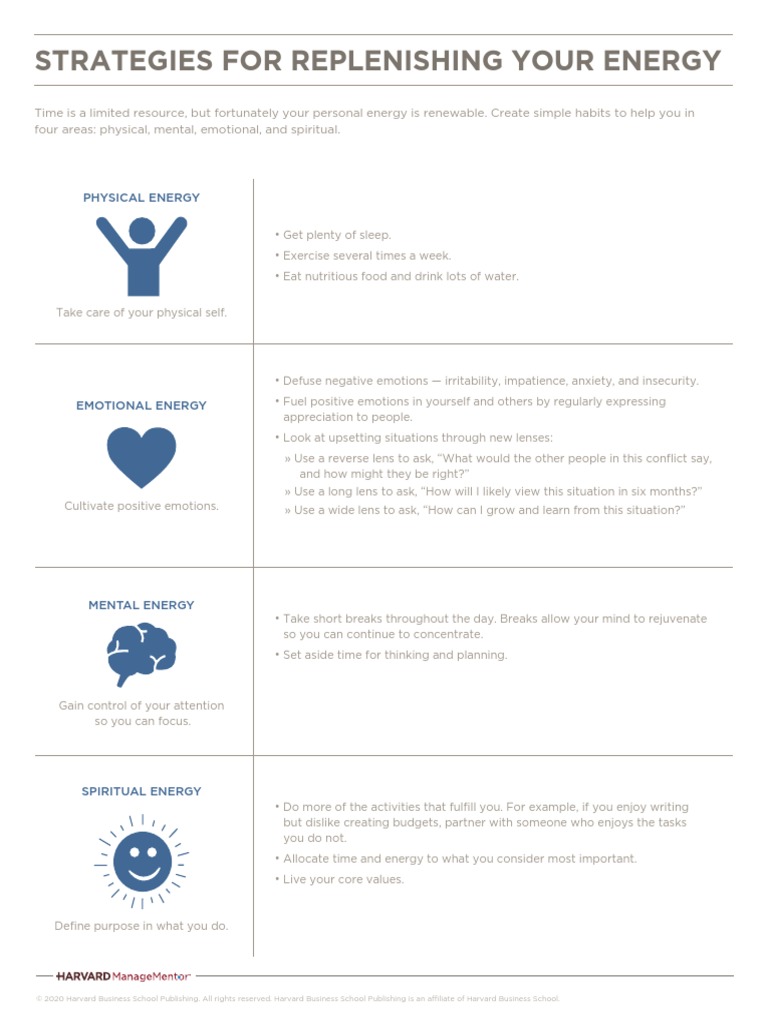 Strategies For Replenishing Your Energy | PDF | Emotions | Action ...
