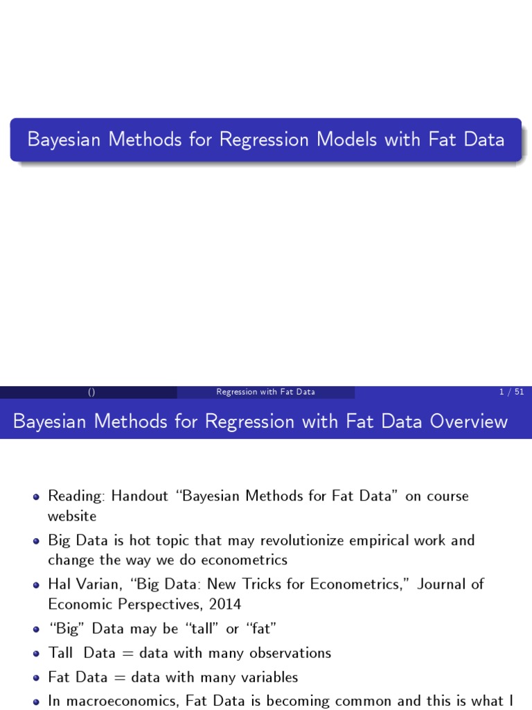 Bayesian Model Averaging for Regression with High-Dimensional Data | PDF | Regression Analysis ...