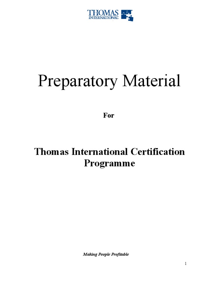 Thomas International PPA Certification Guide | PDF | Validity ...