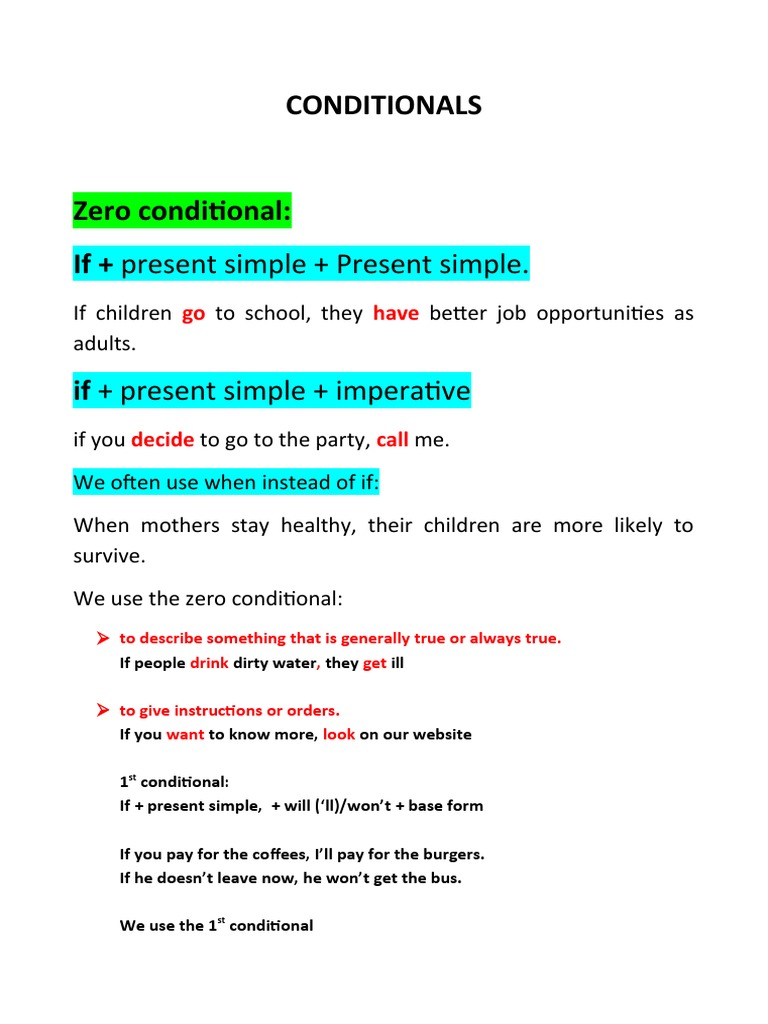 Conditionals: Go Have | PDF | Verb | Grammar
