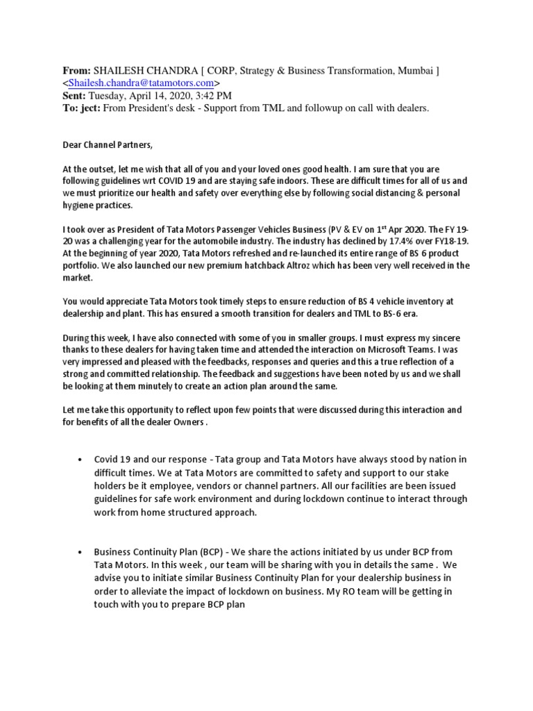 President Mail To Channel Partners | PDF | Interest | Economies