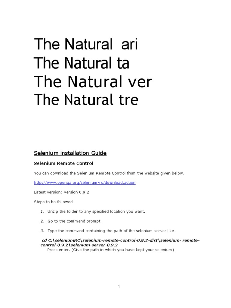 Selenium Installation Guide | PDF | Selenium (Software) | Java (Programming Language)