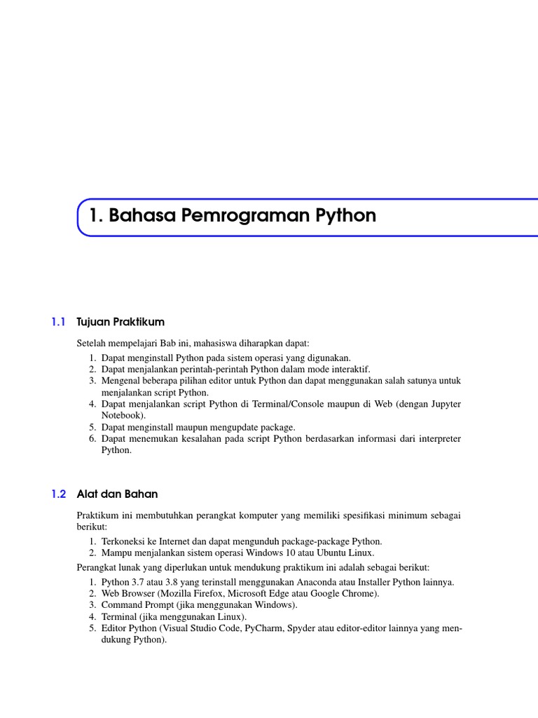 Panduan Instalasi dan Penggunaan Python | PDF