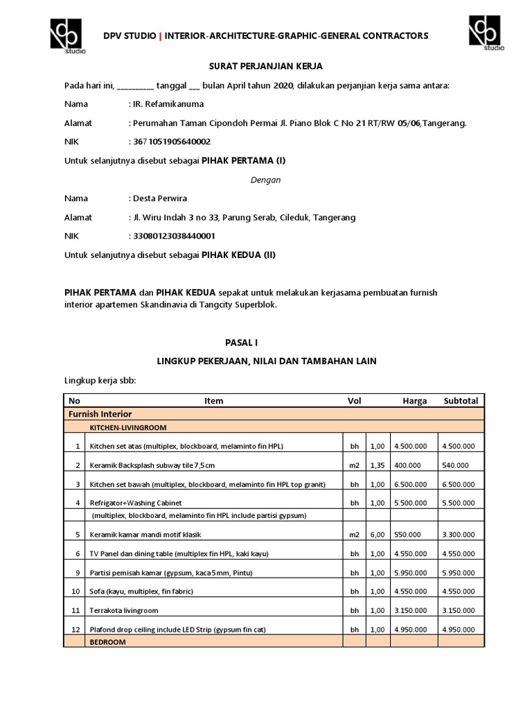 Draft SPK W0923 | PDF | Griya & Taman