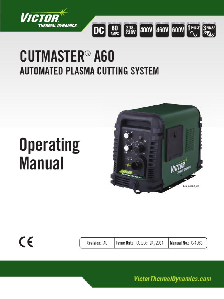 Cutmaster A60: Operating Manual | PDF | Noise | Electromagnetic ...