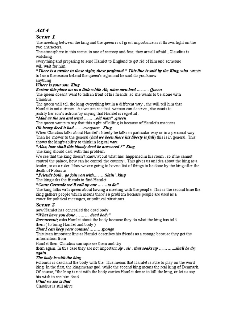 Act 4 Scene 1 | PDF | Hamlet
