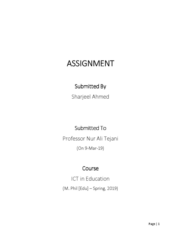 ICT Assignment | PDF | Educational Technology | Pedagogy