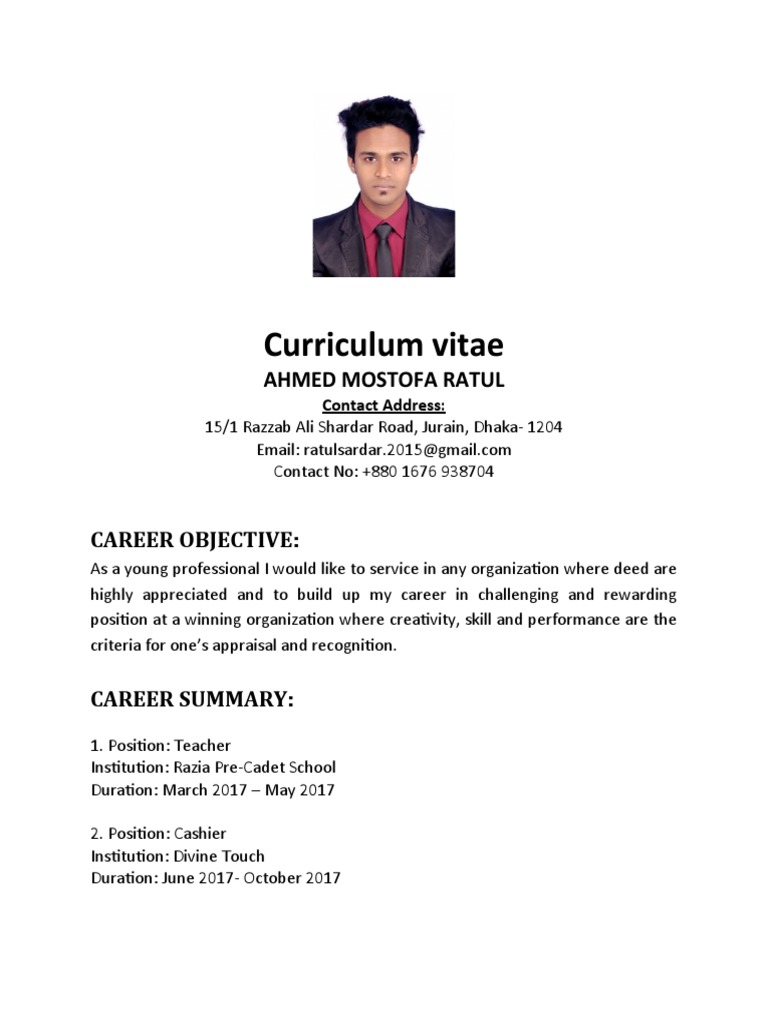 Ratul CV | PDF | Dhaka | World Politics