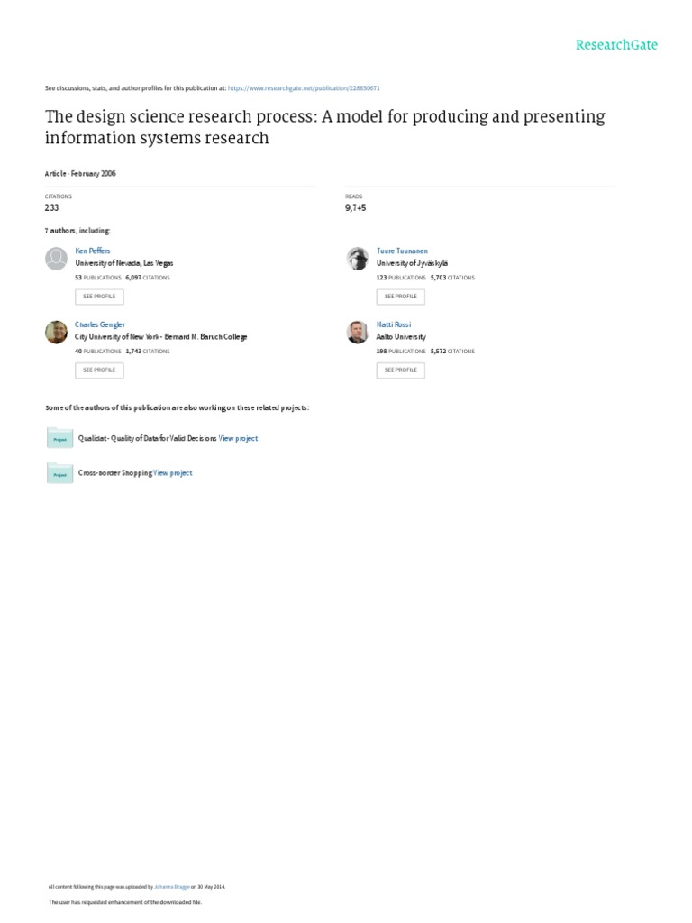 Design Science Research Process Model | PDF | Design | System