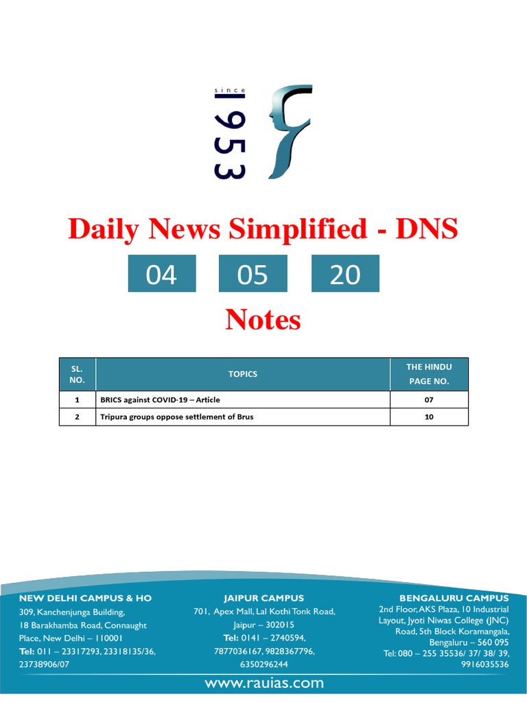 Dns Ca May4 20 PDF | PDF | International Relations | Foreign Policy