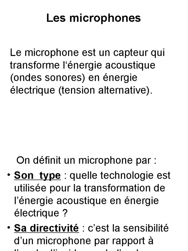4-Les Microphones | PDF | Microphone | Enregistrement