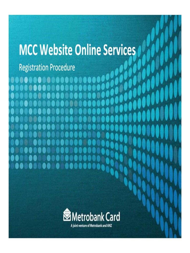 MCC Website Online Services MCC Website Online Services: Registration ...