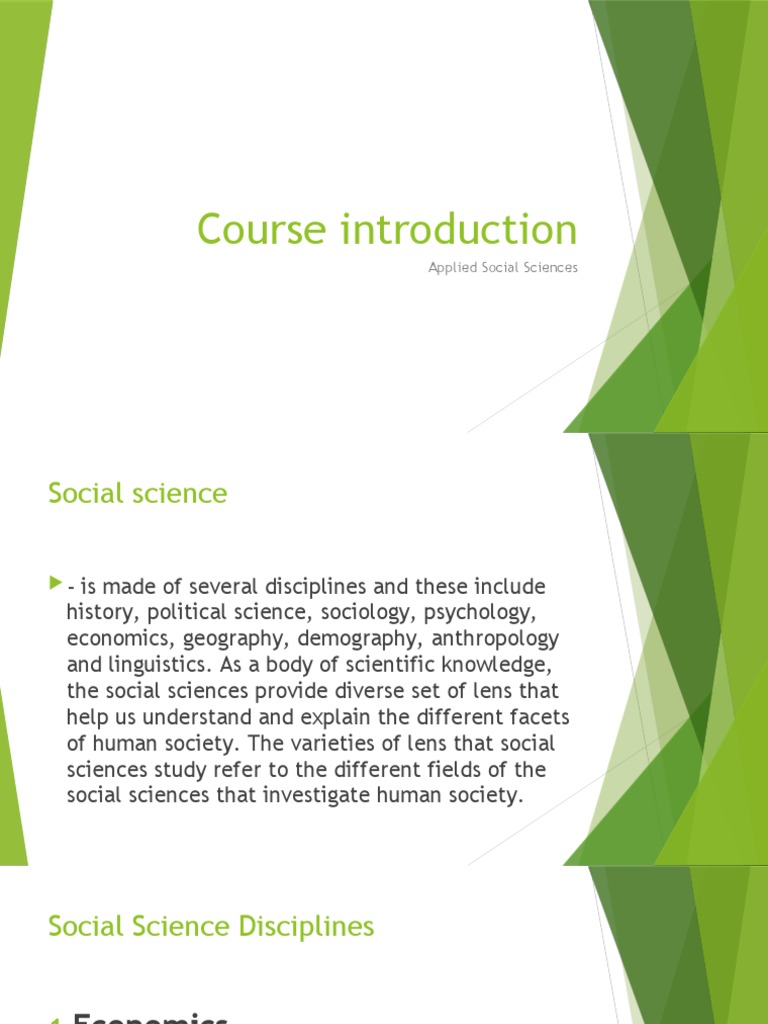 Course Introduction: Applied Social Sciences | PDF | Social Science ...
