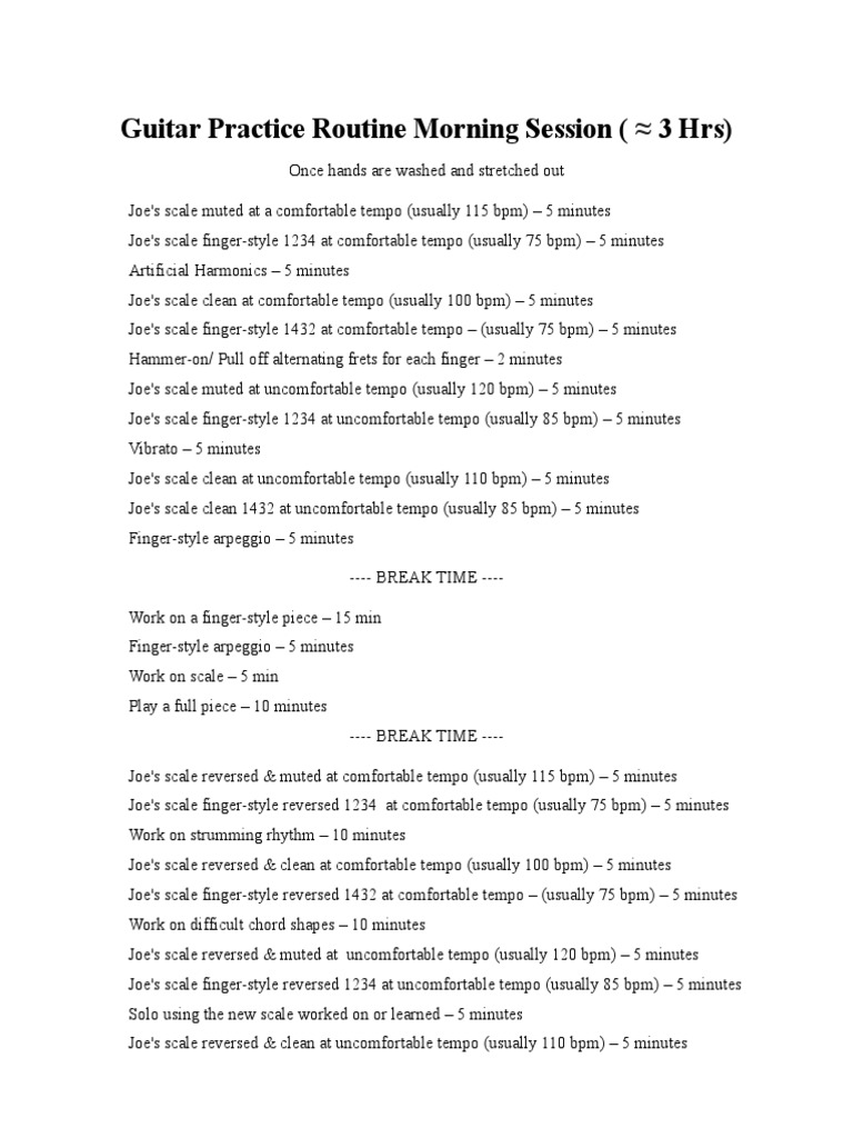 Guitar Practice Routine | PDF