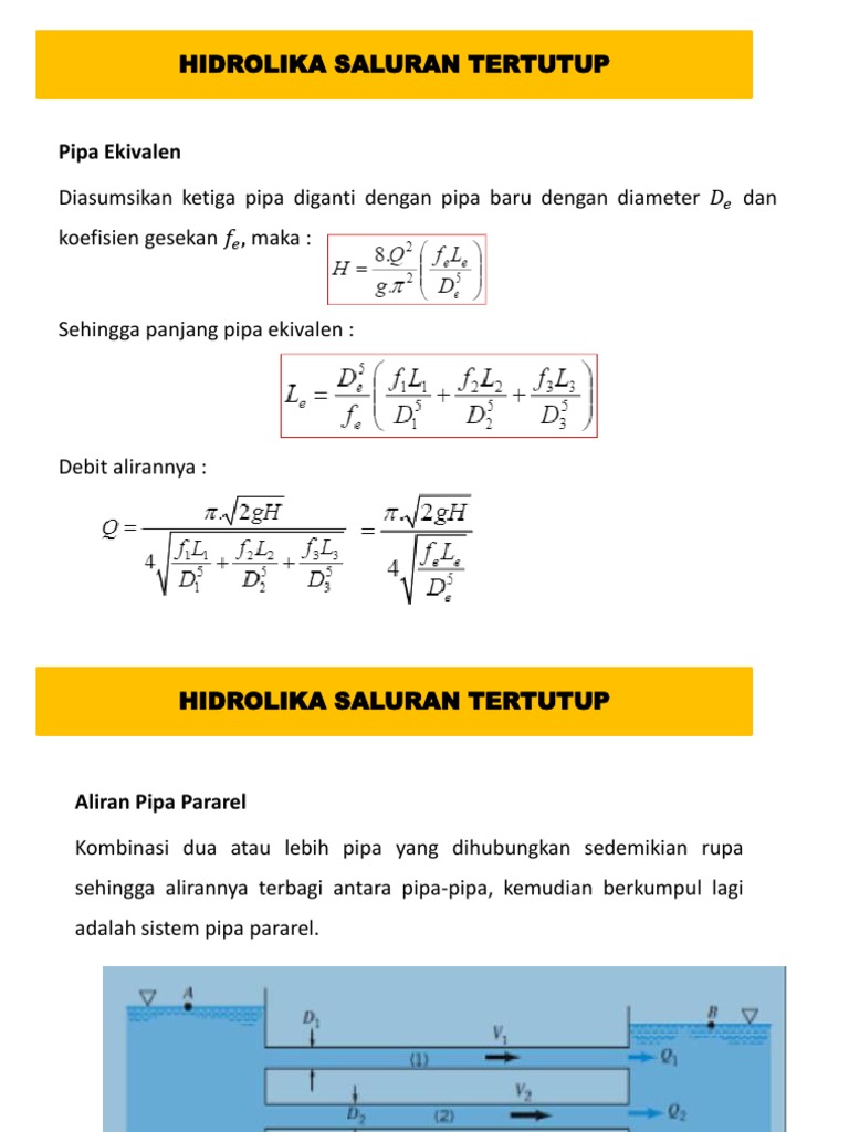 Aliran Pipa Paralel Dan Ekivalen PDF | PDF