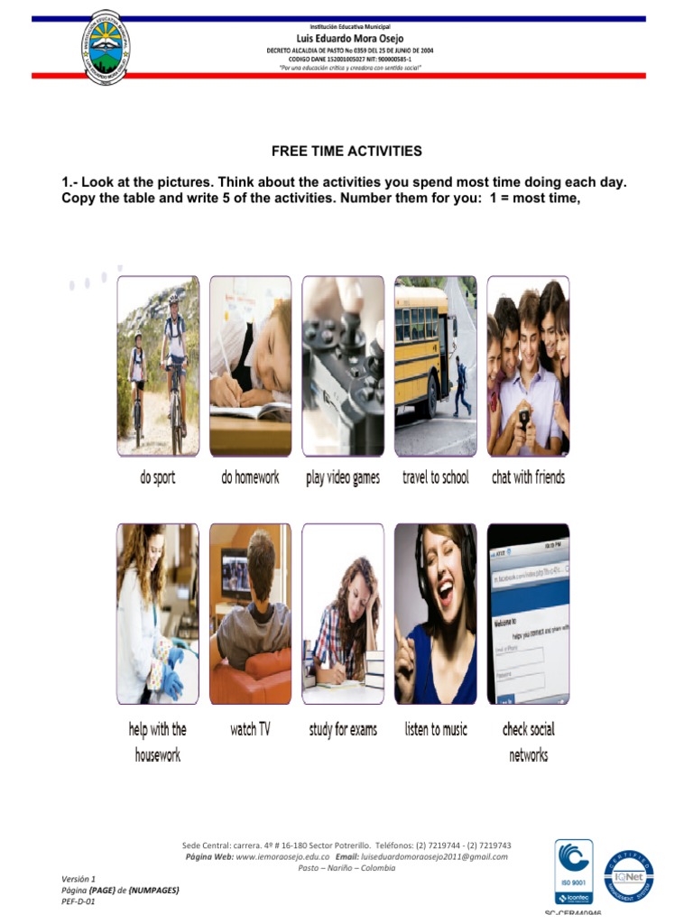 Actividades de Tiempo Libre | PDF | Internet | Informática y tecnología ...