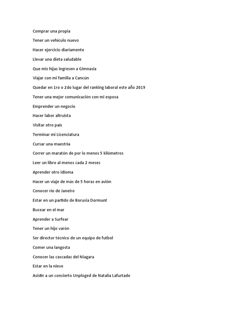 100 Metas | PDF | Ocio