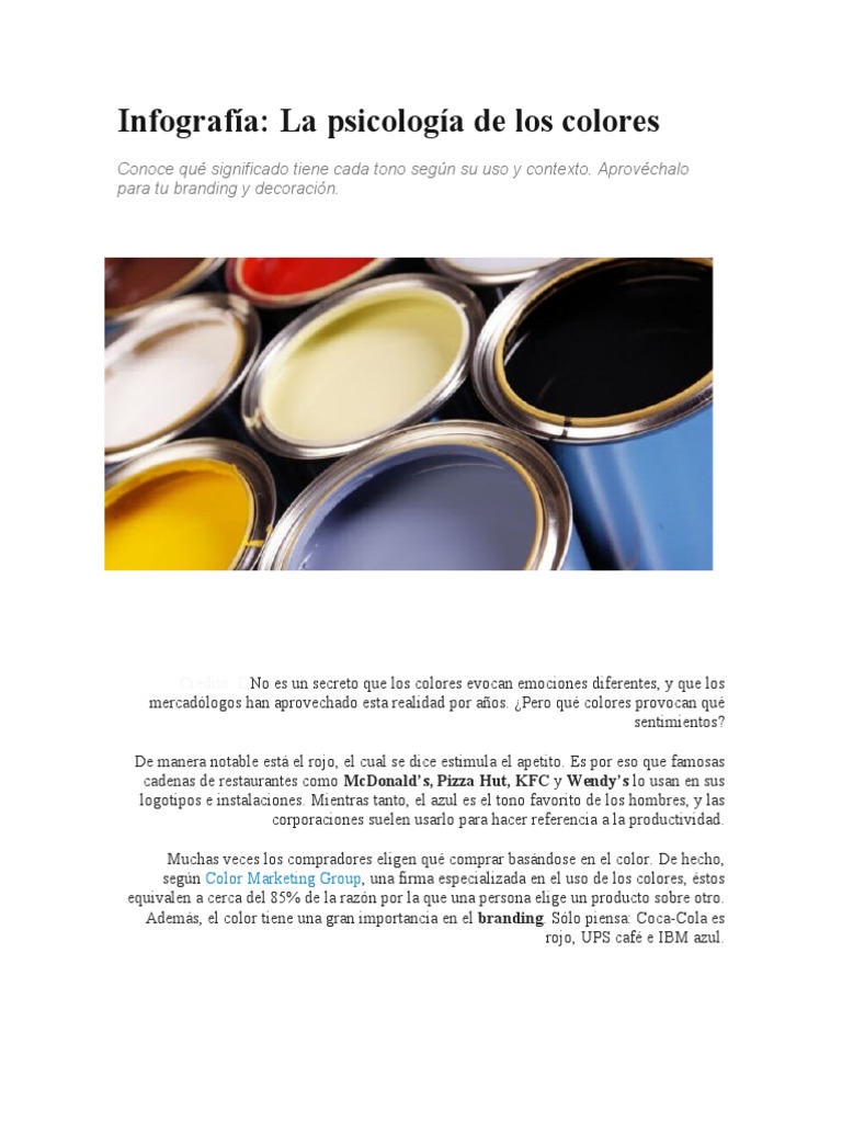 Psicología y significado de los colores | PDF | Arco iris | Color