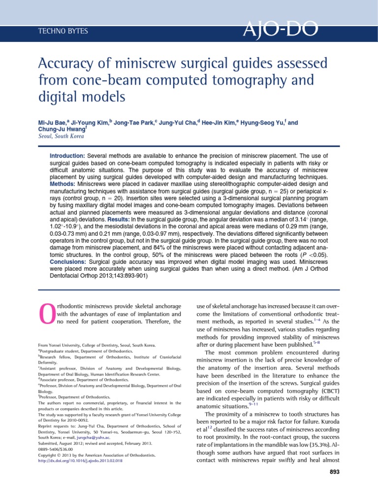 AJODO-2013 Bae 143 6 893 | PDF | Dental Implant | Dentistry