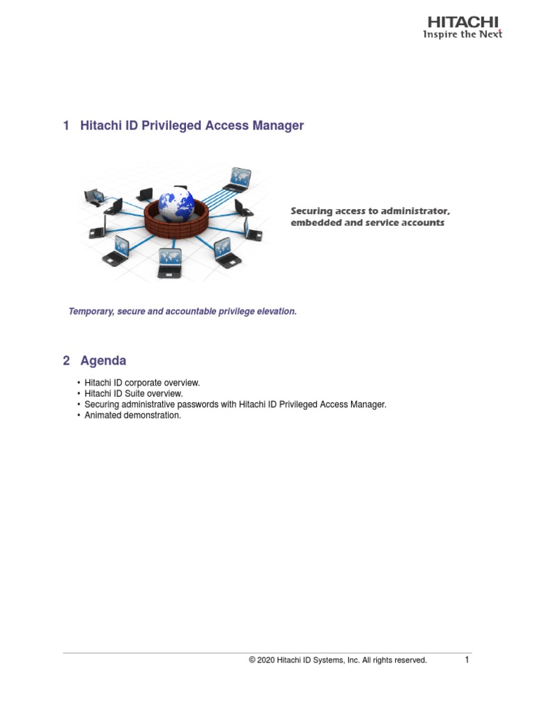 1 Hitachi ID Privileged Access Manager: Temporary, Secure and ...