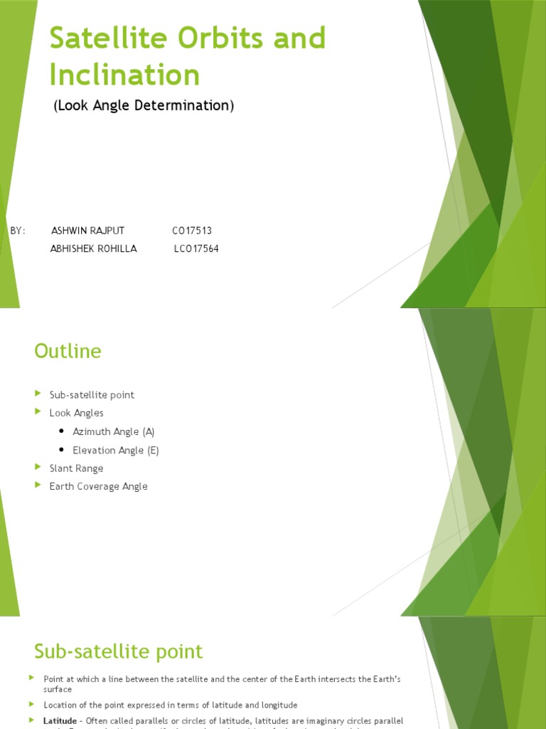 Look Angles of Satellite | Download Free PDF | Latitude | Longitude