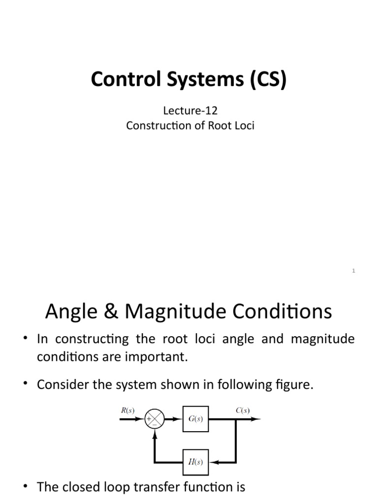 Control Systems (CS) : Lecture-12 Construction of Root Loci | PDF | Mathematical Objects ...