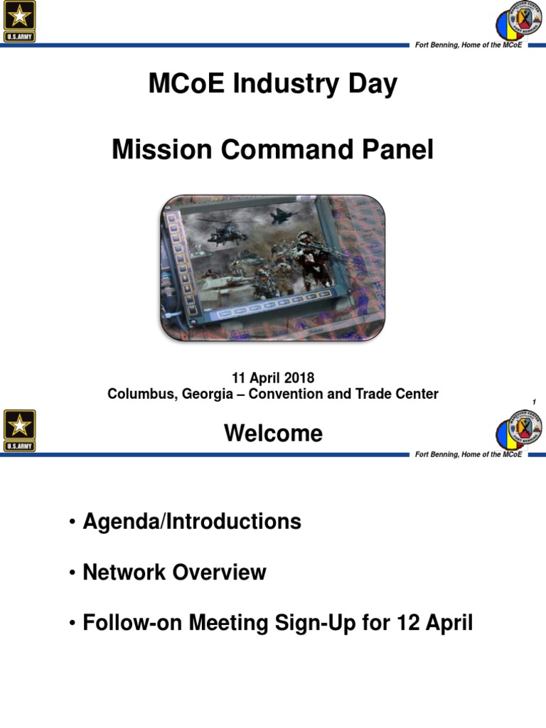 Mcoe Industry Day Mission Command Panel: 11 April 2018 Columbus ...