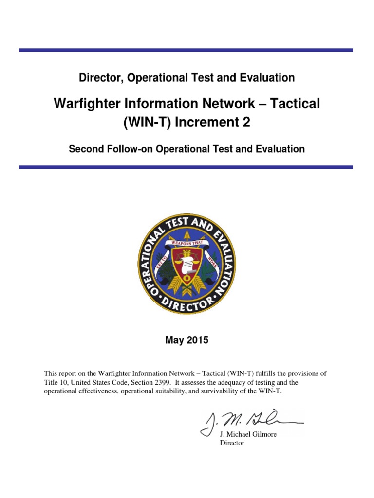 Warfighter Information Network - Tactical (WIN-T) Increment 2 | PDF ...