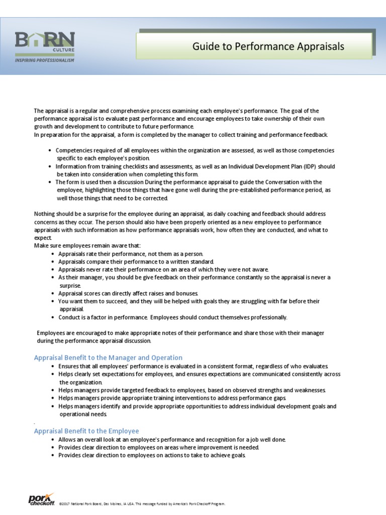 Guide To Performance Appraisals | PDF | Performance Appraisal | Psychological Concepts