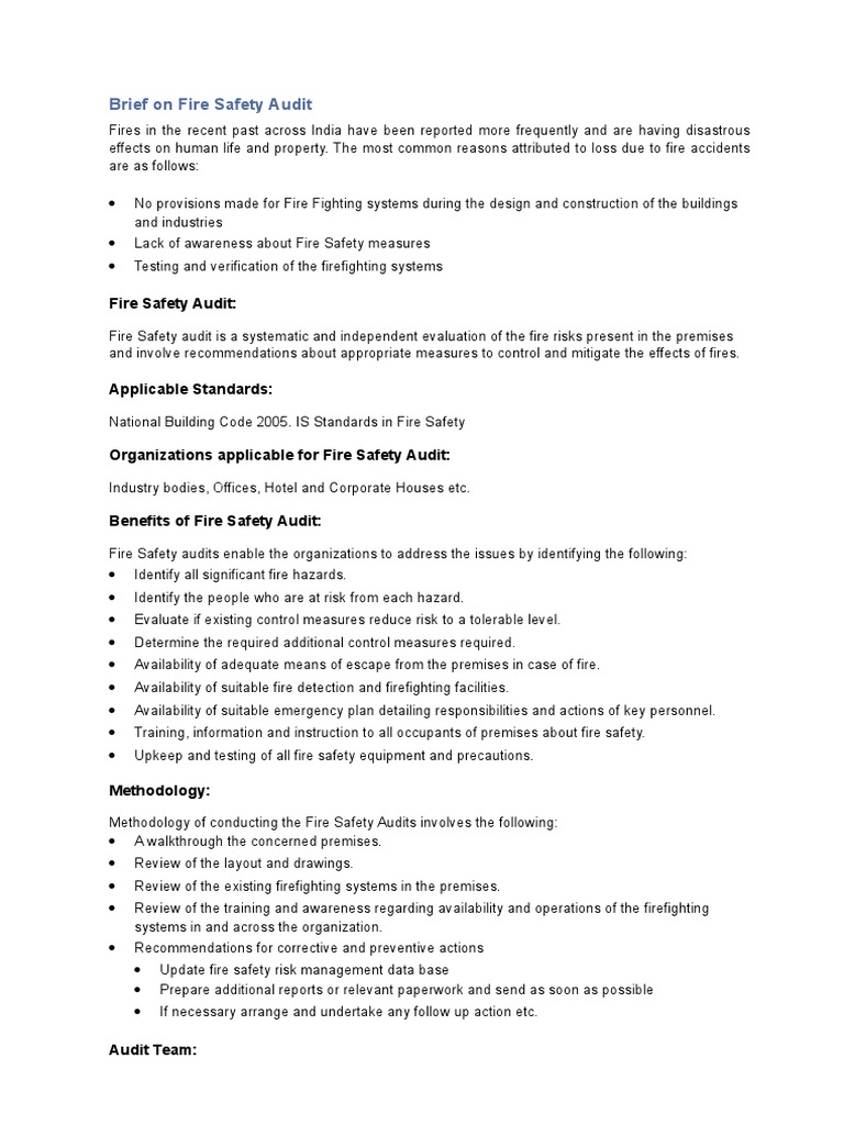 Fire Safety Audit 1 | PDF | Fire Safety | Safety